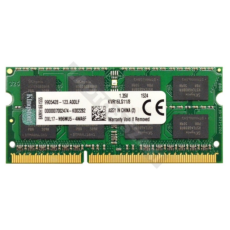 Kingston 8GB DDR3L 1.35V 1600MHz notebook memória (KVR16LS11/8)