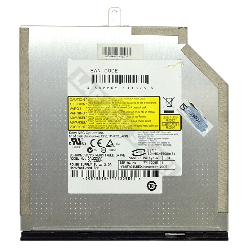 BC-5500A használt IDE laptop DVD-RW, BD-ROM