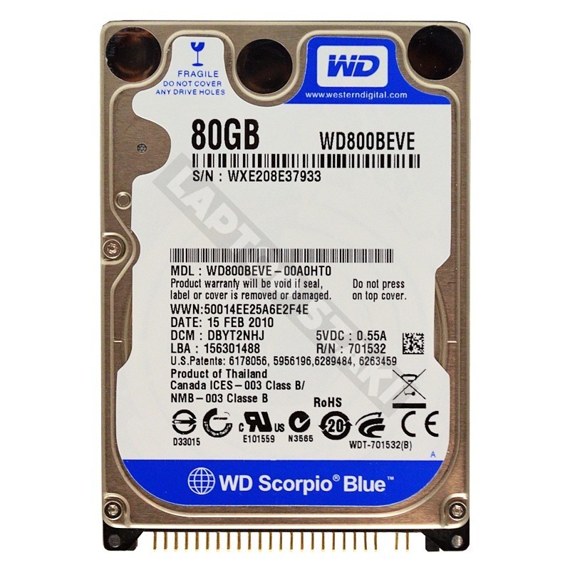WD WD800BEVE 80GB IDE 2.5" gyári új laptop winchester