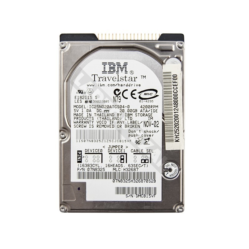 IBM IC25N020ATCS04-0 20GB IDE 2,5" használt laptop winchester