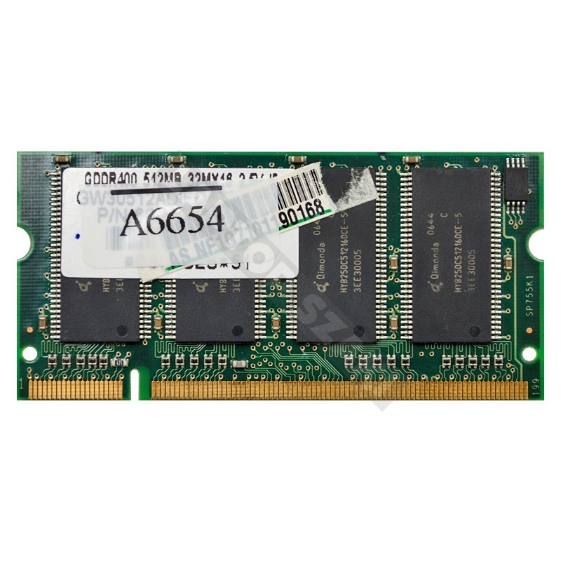Qimonda 512MB DDR 400MHz notebook memória