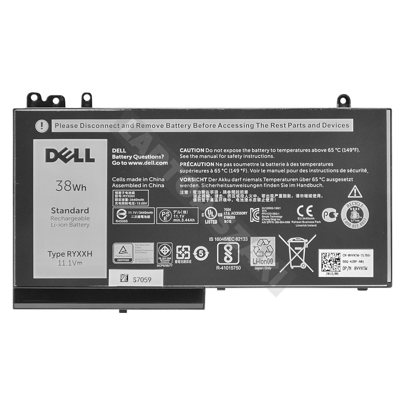 RYXXH 11.1V 3440mAh 38Wh gyári új akkumulátor