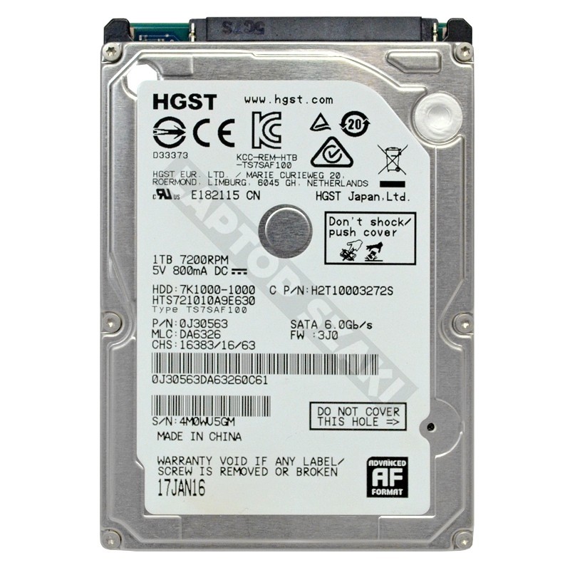 HGST 7K1000-1000 1000GB SATA 2,5" használt laptop winchester
