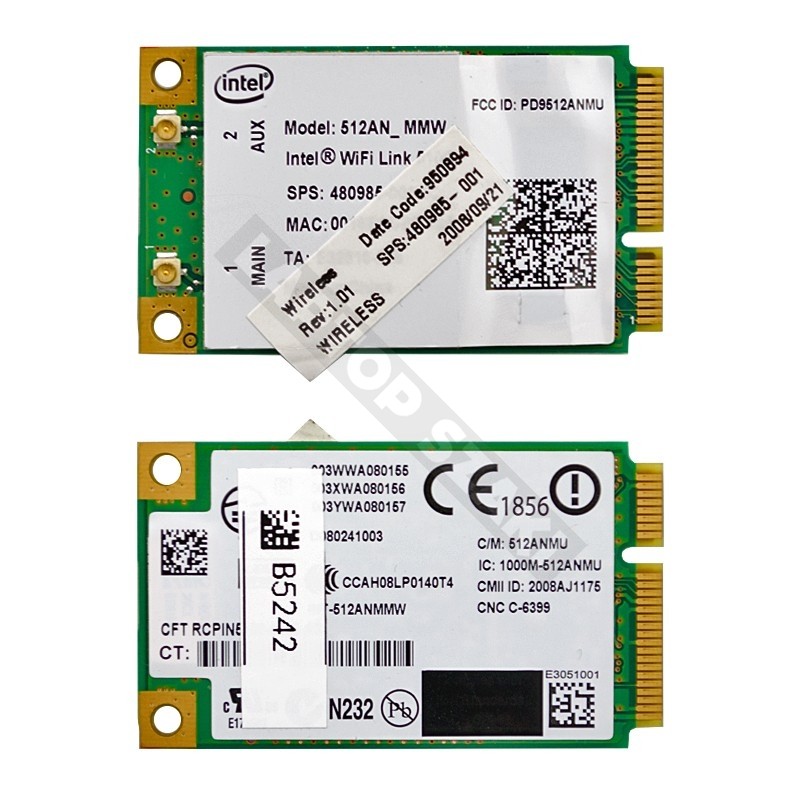 Intel Wifi Link 5100 802.11a/b/g mini PCI-E wifi kártya